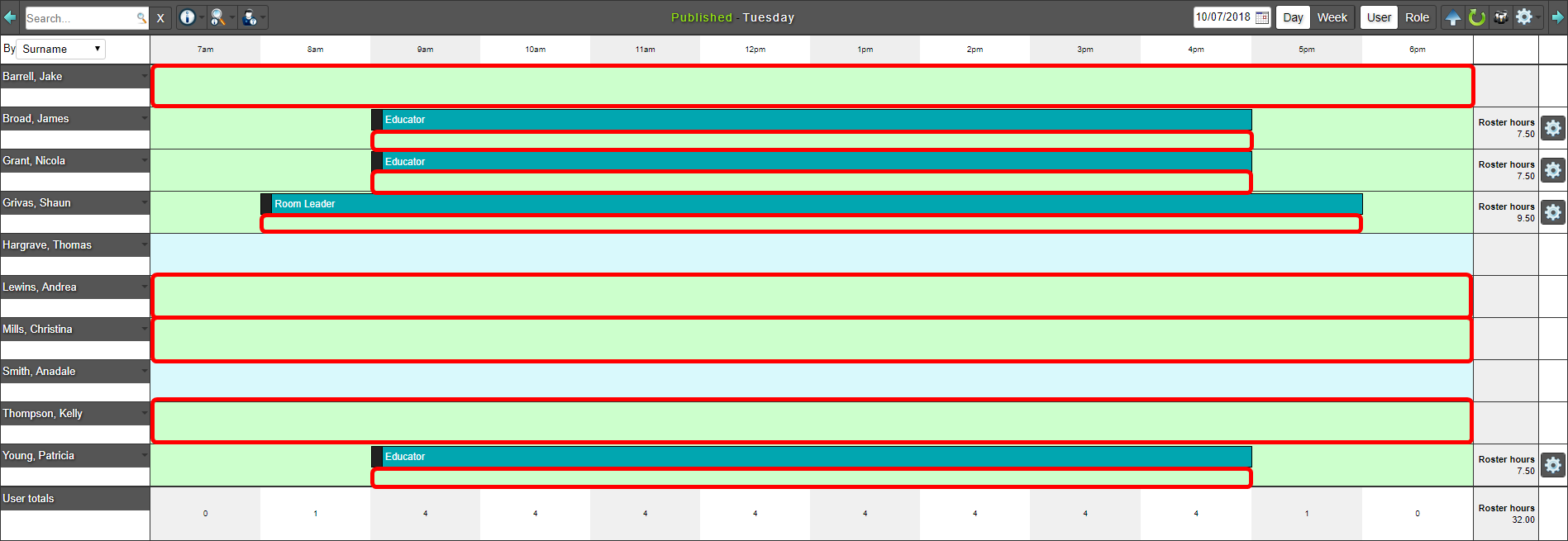 Rosters | The Roster Day View – easyemployer support