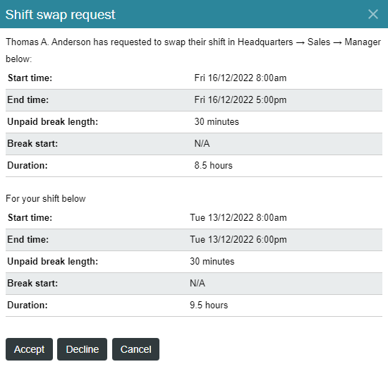 Rosters | Shift Swap – easyemployer support