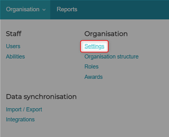 System | Organisation Settings – easyemployer support