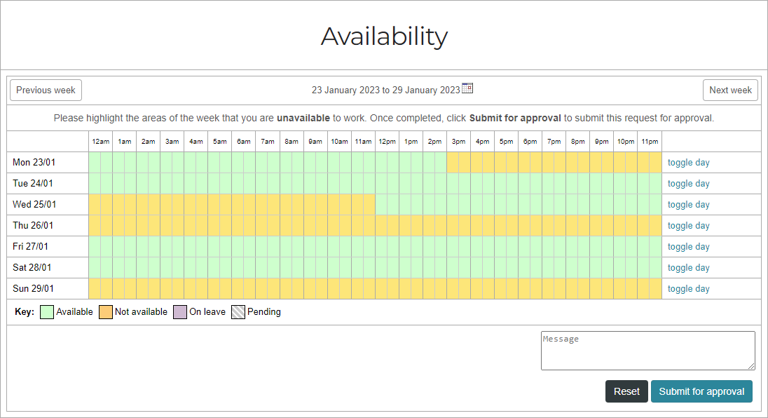 Employee Guide | Weekly Availability – easyemployer support
