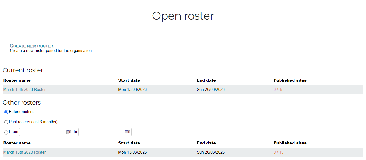 Rosters | Mark as Ready To Be Published – easyemployer support