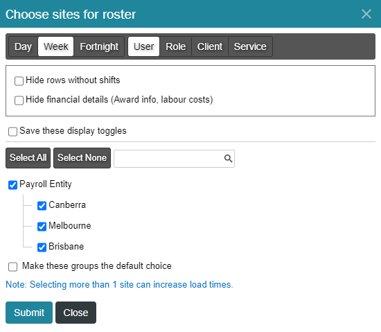 Rosters | Group Selection – easyemployer support