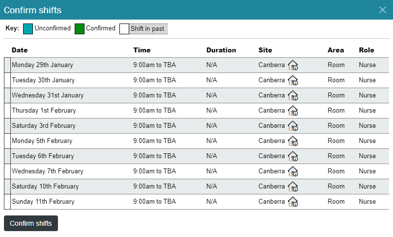 Rosters | Hide Roster Shift End Time – Easy Employer Support Centre