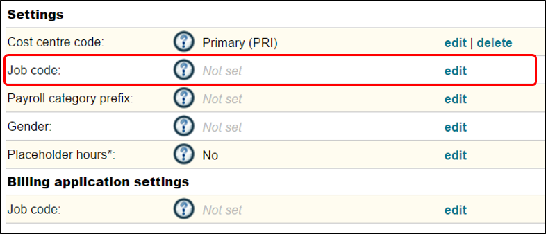 The organisation structure - job codes – easyemployer support